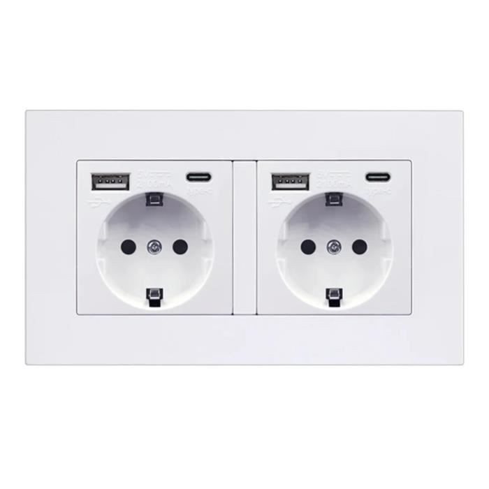 Prise De Courant Intégrée. Prise Multiple Avec 2 Prise, 2 Usb A, 2 Usb ...