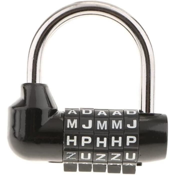 Cadenas à code, cadenas, combinaison de chiffres Code 5 lettres Serrure ...