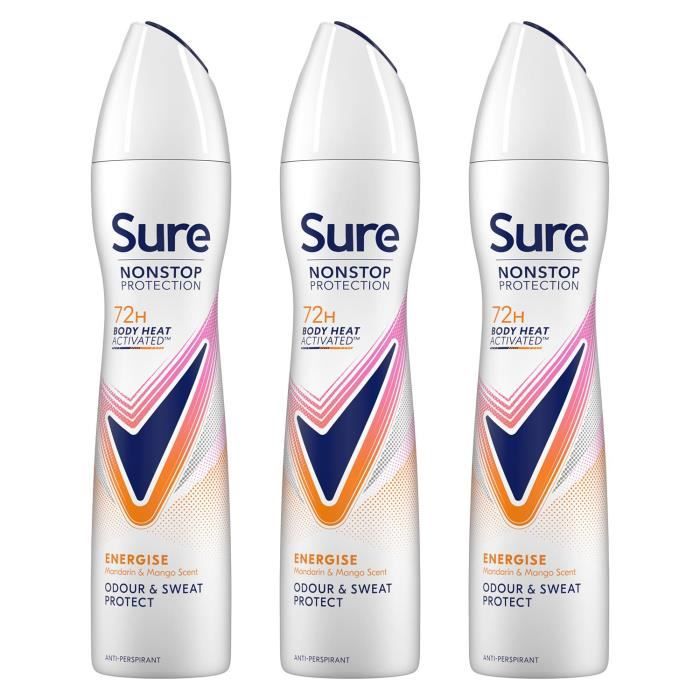 Sure Women Energize Déodorant en spray avec protection continue 72 ...