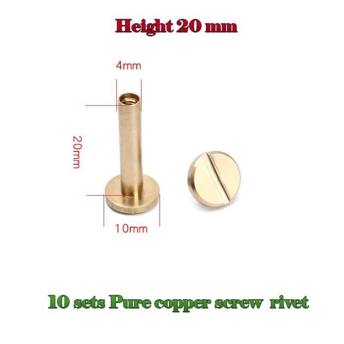 RIVET,20 mm height-5 sets--Rivet plat en cuivre pur (10*4*4mm), 5-6-7-8 ...