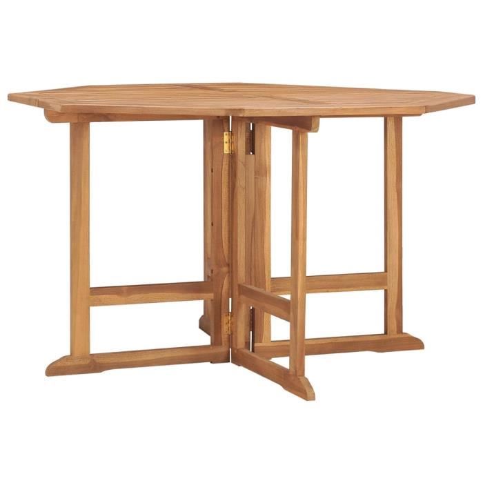 PLA Table à dîner de jardin pliable 110x110x75 cm Teck massif1 GARDEN ...