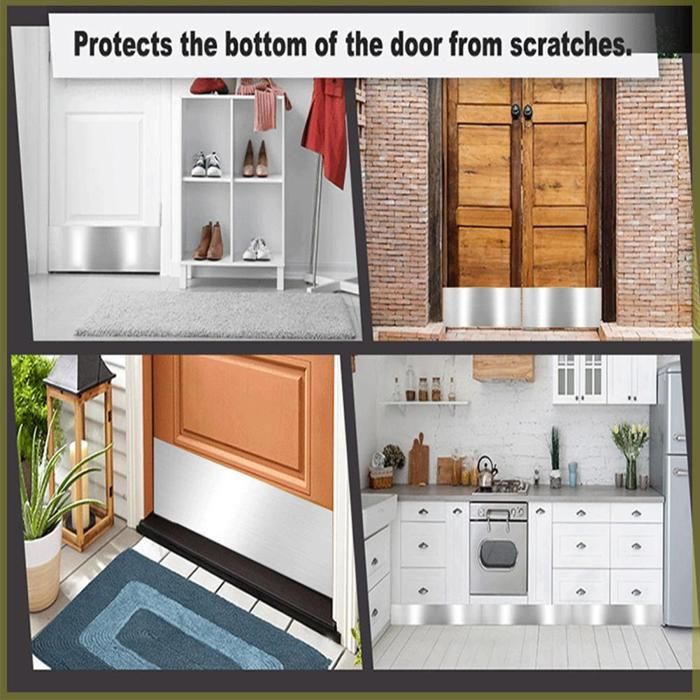 Plaques de porte en acier inoxydable, protecteur de panneau de porte ...