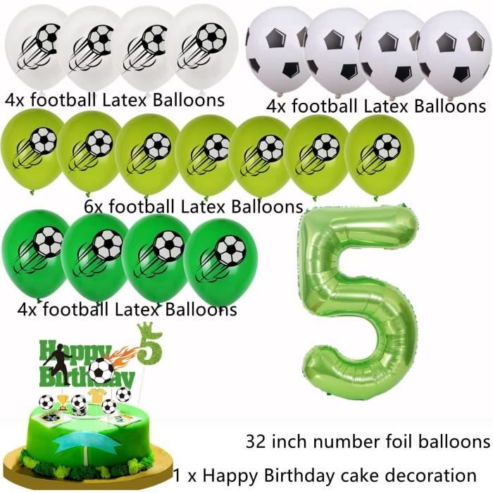Ballon De Foot 5 Ans Anniversaire Vert Football 5 Décoration ...