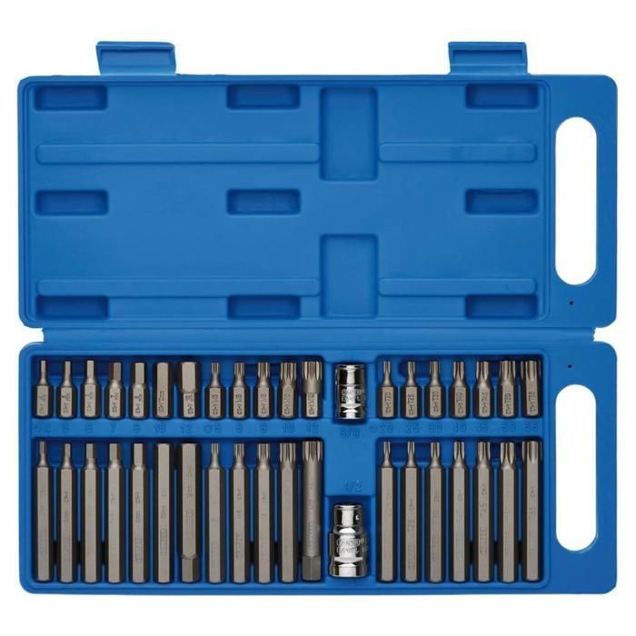 EMBOUTS TORX 6 PANS SPLINE XZN - COFFRET 40 EMBOUTS CHROME VANADIUM ...