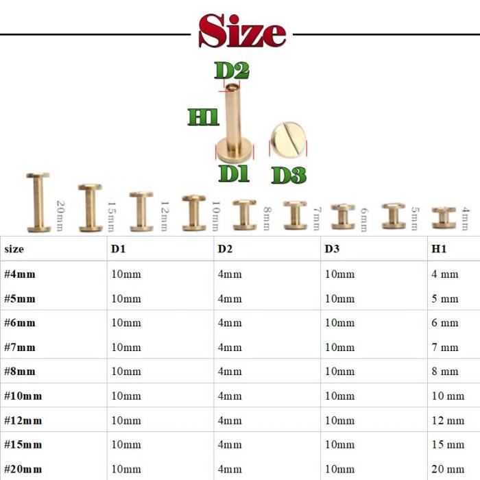 RIVET,20 mm height-5 sets--Rivet plat en cuivre pur (10*4*4mm), 5-6-7-8 ...