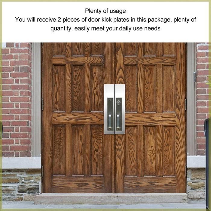 Plaques de porte en acier inoxydable, protecteur de panneau de porte ...