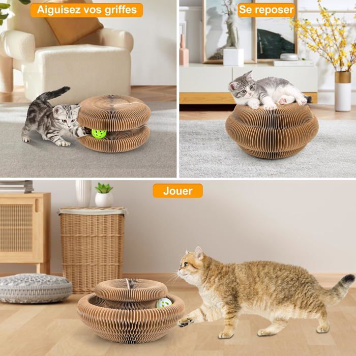 Griffoir pour chat en carton - SWAPY - Pliable et transformable ...
