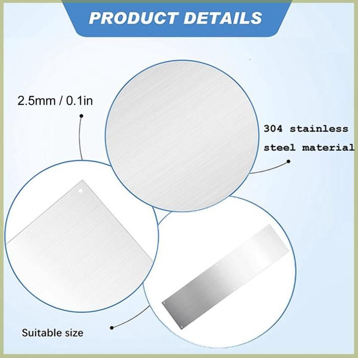 Plaques de porte en acier inoxydable, protecteur de panneau de porte ...