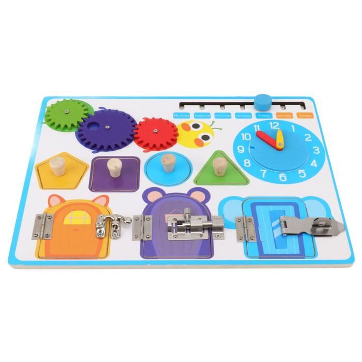 Tableau sensoriel Réveil Tableau sensoriel éducatif en bois Jouets d ...