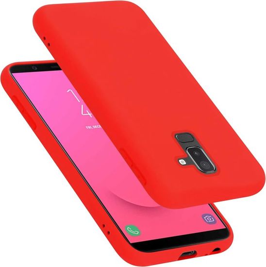 Coque Samsung Galaxy A6 Plus J8 Liquid Red en Silicone TPU Protection Antichoc et Antirayures ...