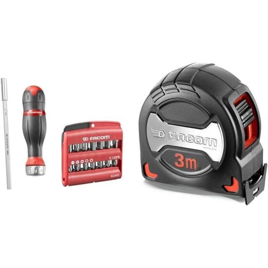 Facom ACL.2A2 - Composition Tournevis 3 en 1 ProTwist & Metre a Ruban 3m x 19mm - 897A.319PB ...