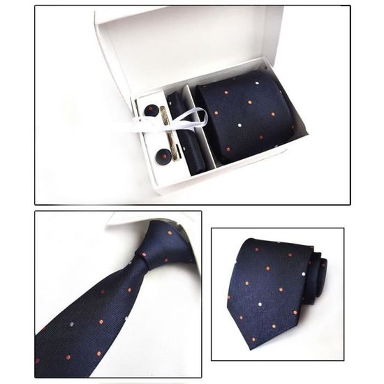Cravate Homme Mouchoir de Poche Boutons de manchette Pince à cravate 4 ...