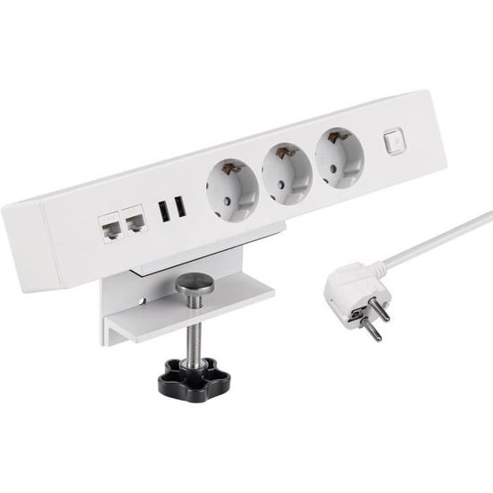 Multiprise Professionnelle En Aluminium De Bureau 3 Prises Avec Pince I ...