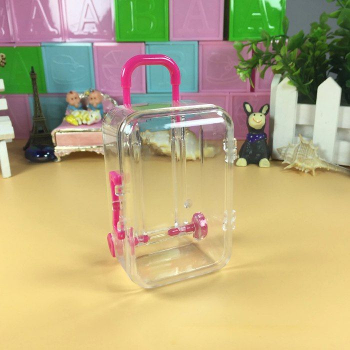 Mini valise de voyage roulante,boîte à bonbons pour mariage,faveurs de ...