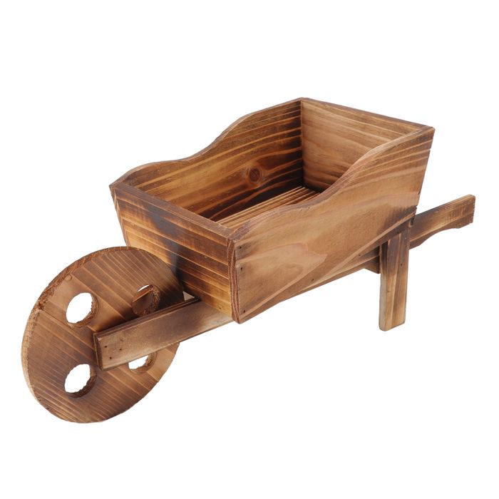 Pot de fleur avec chariot en bois brouette succulente innovante Pot de ...
