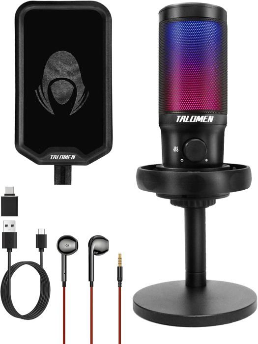 USB Microphone Gaming,RGB Condensateur Microphone pour PC PS5,avec ...