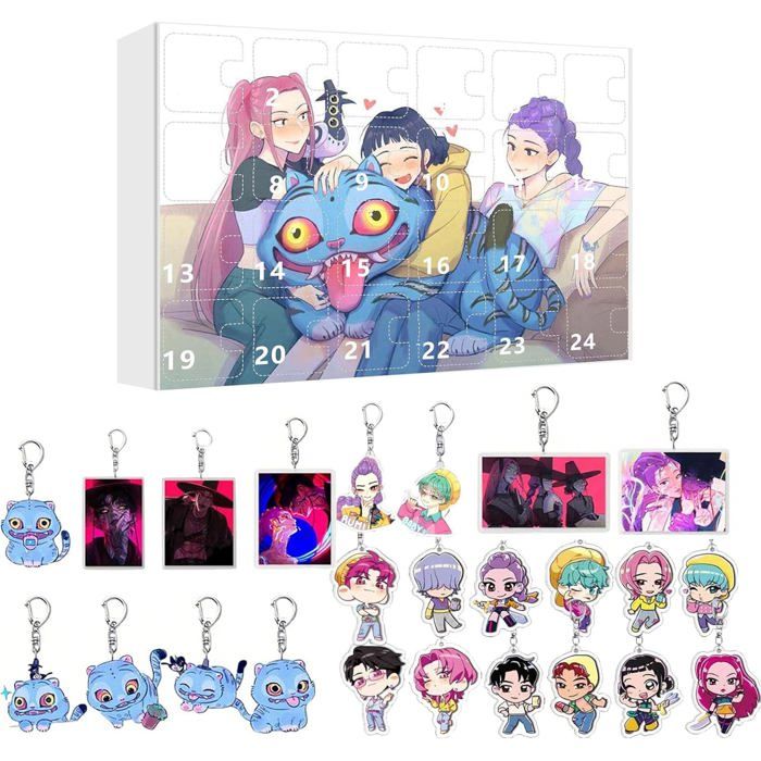 Kpop Demon Hunters Calendrier de l'avent 24pc Adorable Porte-clés ...