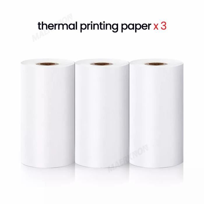 3 pièces de papier thermique-Mini imprimante thermique portable sans ...