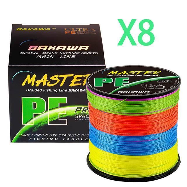 100M-0.40MM-80LB - BAKAWA – fil de pêche tressé Pe X8, Multifilament ...