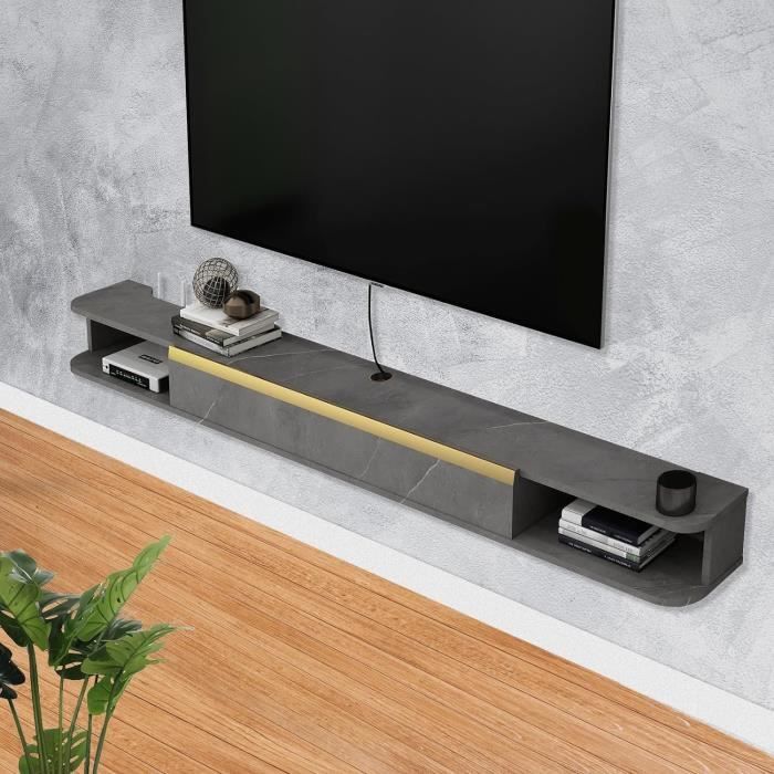 Meuble TV bas suspendu Meuble TV flottant fixé au mur - Pour ...