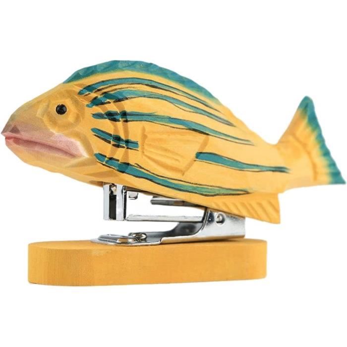 LI-Agrafeuse en bois en forme d'animal mignon - Agrafeuse de bureau ...