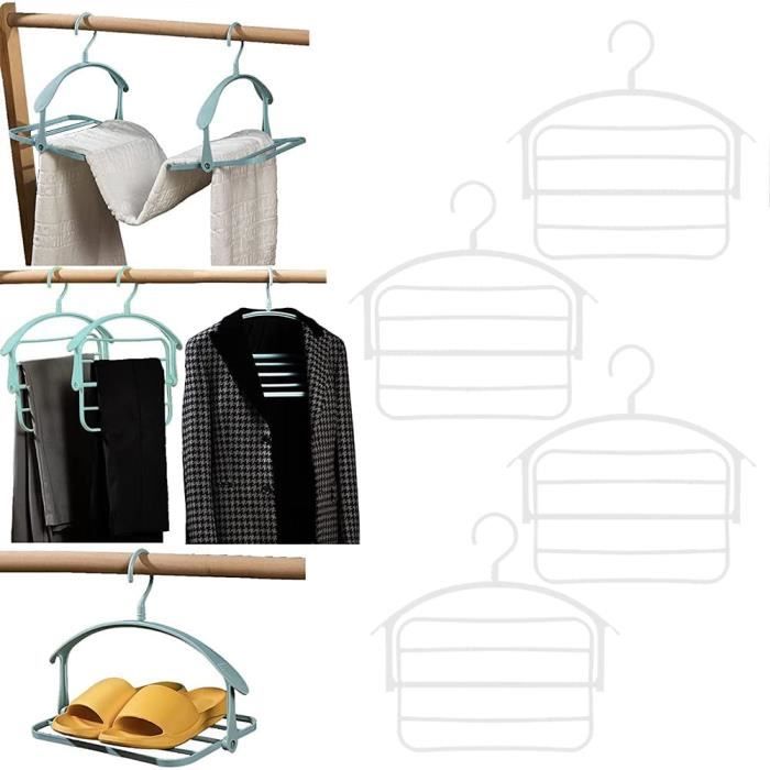 Cintre Gain de Place,Multi Cintre Magique Rangement,4 pcs Cintre ...