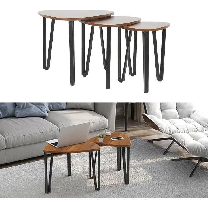 Table Basse Scandinave, Table de Salon avec Étagère, Table d’Appoint en ...