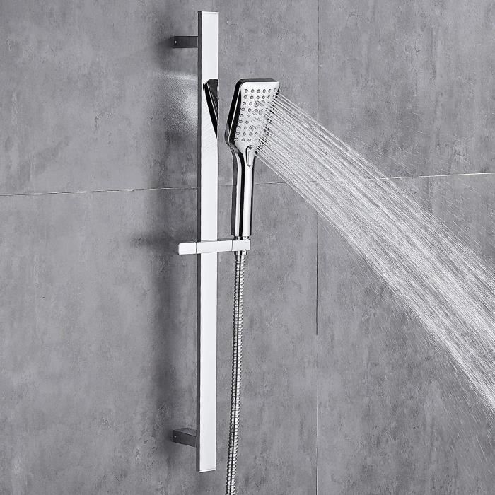Barre de Douche Extensible Kit Douche avec 3 Modes de Pommeau de Douche - Tuyau en Acier ...