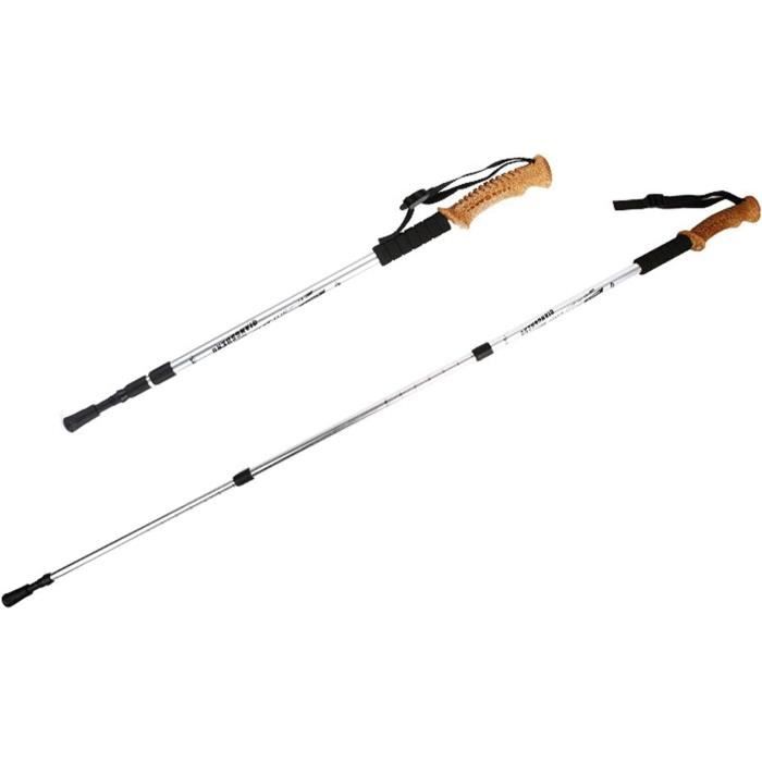 Une Paires Bâtons De Randonnée Télescopique Aluminium Réglable ...