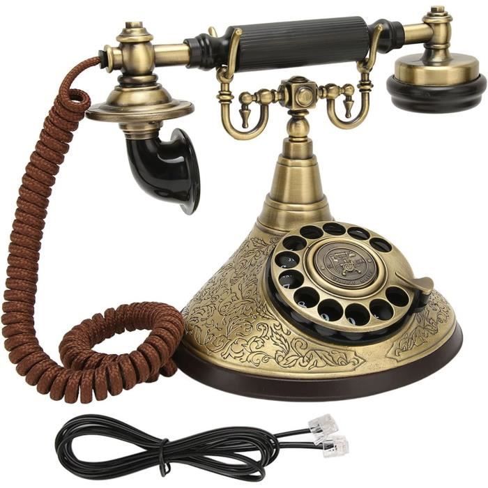 Téléphone Fixe Rotatif Rétro,Téléphone À Cadran Rotatif Vintage,Téléphone Filaire À L'Ancienne ...