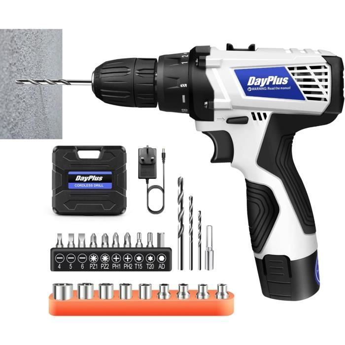 Perceuses Électriques Sans Fil Avec 2 Batteries, Perceuses Électriques ...