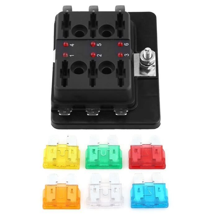 Dioche Boîte à Fusibles à Lame 6 Voies 6 Voies Porte Fusible Bloc De
