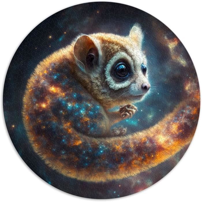 Puzzles 1000 Pièces Animal Lent Loris Puzzle Rond Pour Adultes Et ...