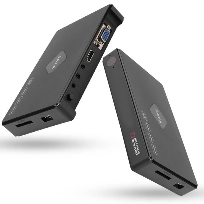 Fdit lecteur de disque dur SATA Mini Full HD 1080P 2,5 pouces SATA HDD ...