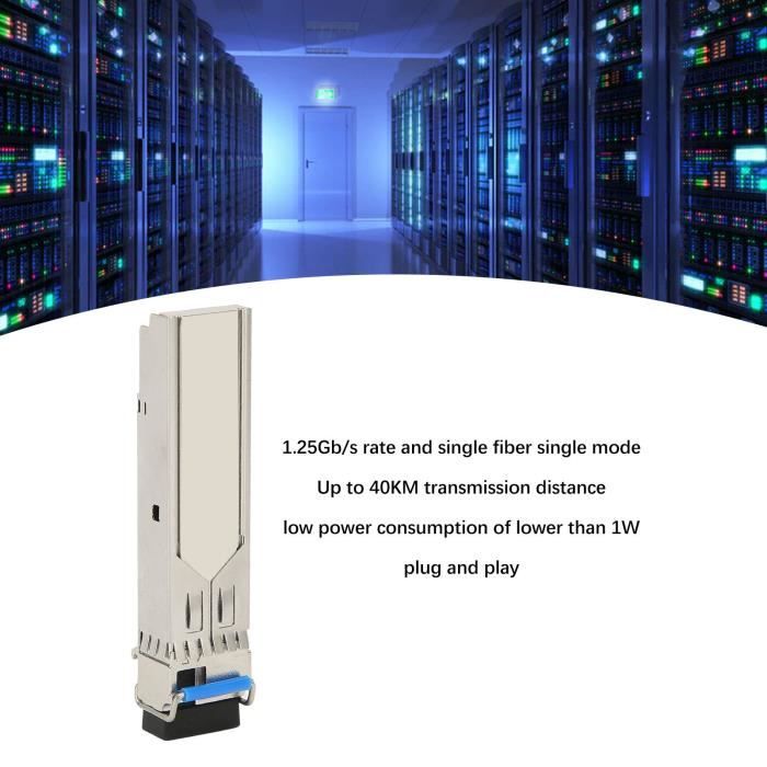 LIX-Émetteur-récepteur SFP 1.25G fibre monomode LC 1.25Gbps RX1550 TX1310nm 40km prend en charge ...