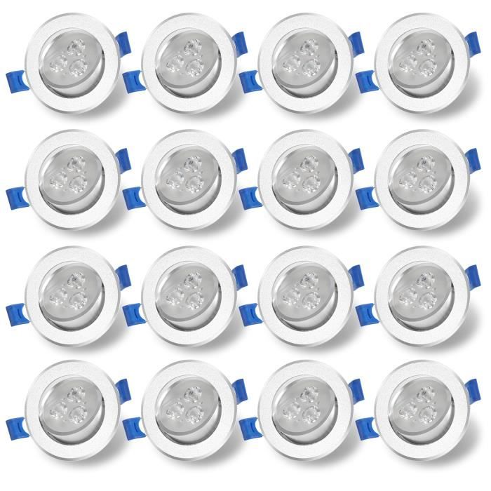 Izrielar Lot de 20 Spots LED Encastrables Spot Encastrable LED 3W Température de Couleur: Blanc ...