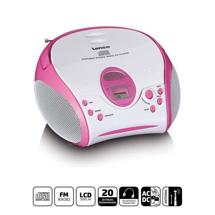 Lenco SCD-24PK kids - Radio portable avec lecteur CD - Rose - Cdiscount Jeux - Jouets