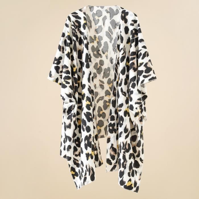 Summer Beach Bikini Sunscreen Blouse-Chemisier Imprime Leopard Pour ...