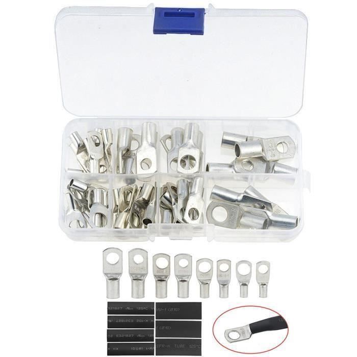 Sunbuy-Connecteurs de fil d'anneau de cosse en cuivre SC6 25 Kit de bornes de sertissage de fil ...