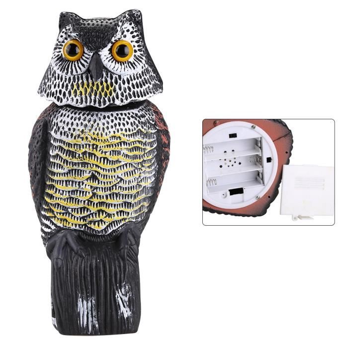 Shipenophy Owl Tête rotative chouette leurre Protection répulsif oiseau ...