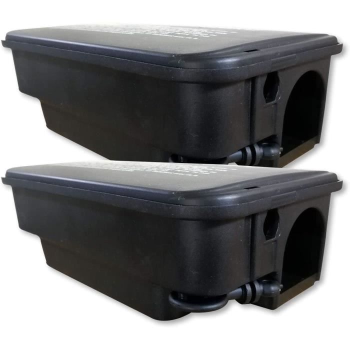 NUISIPRO Lot de 2 boites d’appât Robustes pour Rats pour l’extérieur.93 ...