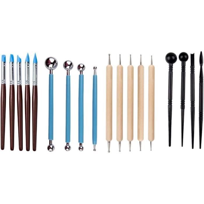 FLZONE Outil Modelage Argile,18 Pièces Outil en Céramique Set Outil de ...