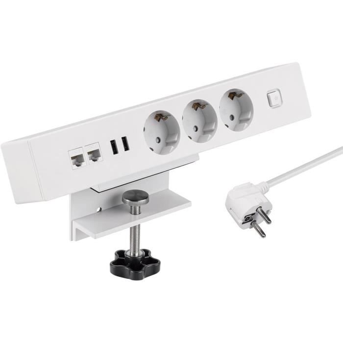 Multiprise Professionnelle En Aluminium De Bureau 3 Prises Avec Pince I ...