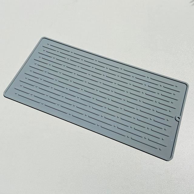 Tapis de plateau,Grey-30x15cm--Polymères de séchage de vaisselle carrés ...