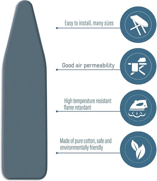 Housse De Table À Repasser Extra Épaisse, Avec Filet Isolant Et ...