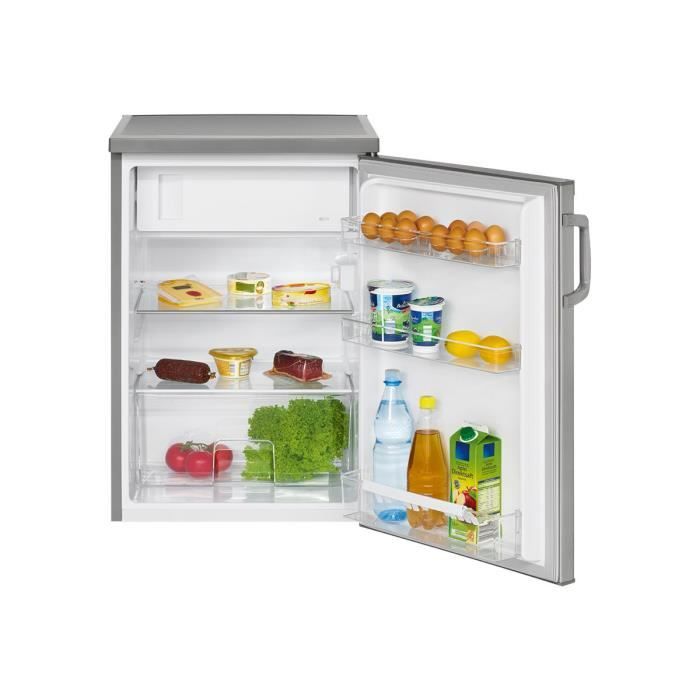 Réfrigérateur 120L Inox Bomann KS2194-1-Inox - 1 Porte - Dégivrage Automatique - 39 dB - Volume ...
