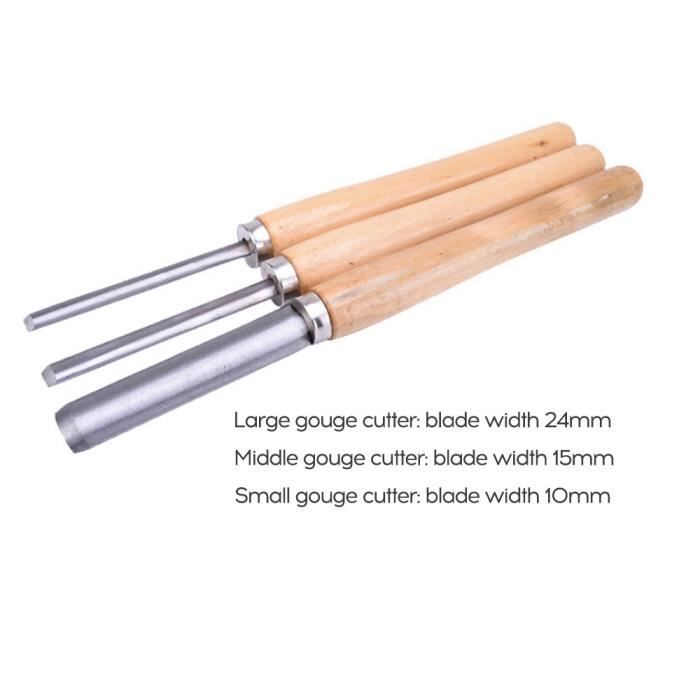 8pcs tour à bois ciseau ensemble outils de tournage menuiserie gouge ...