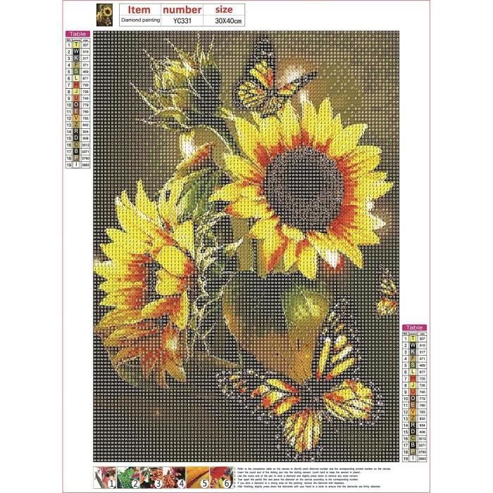 Diamond Painting Fleurs Diamant Painting 5D Tableau Diamant Kit Complet ...