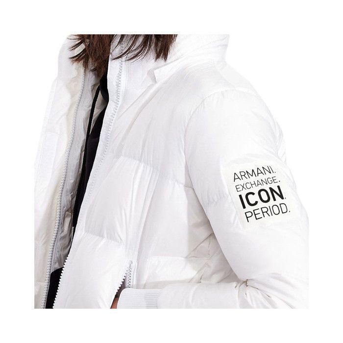 Doudoune ARMANI EXCHANGE Blanc Capuche amovible Fermeture par zip 100 polyamide Blanc Cdiscount Pret a Porter