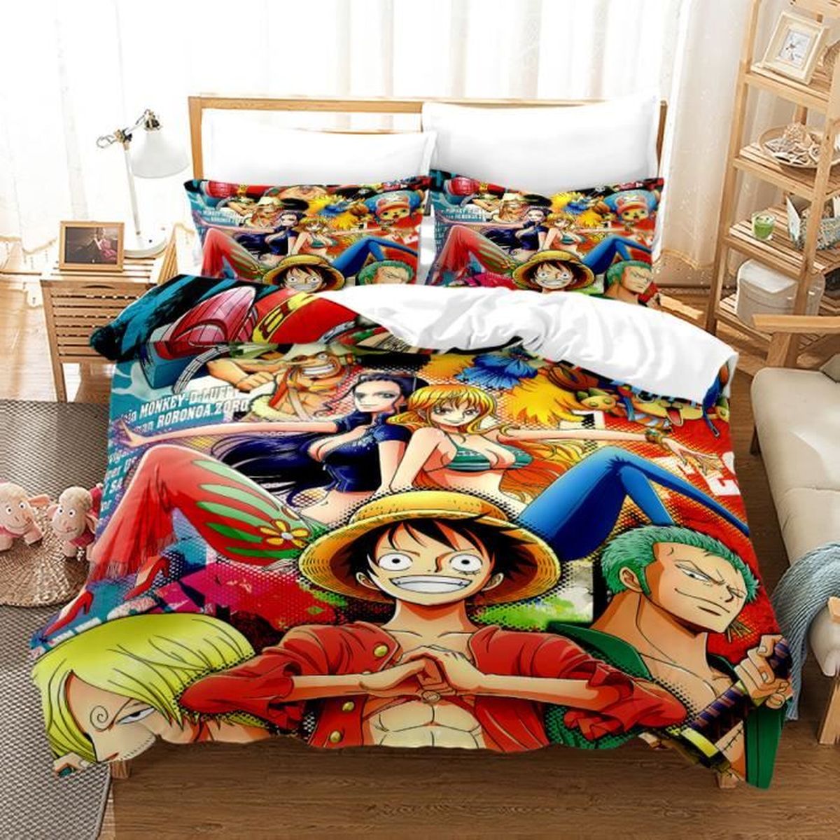 Ensembles De Housse De Couette One Piece Luffy Animé Bedding 200 200cm